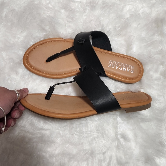 Rampage | Shoes | Rampage Black Leather Sandals | Poshmark